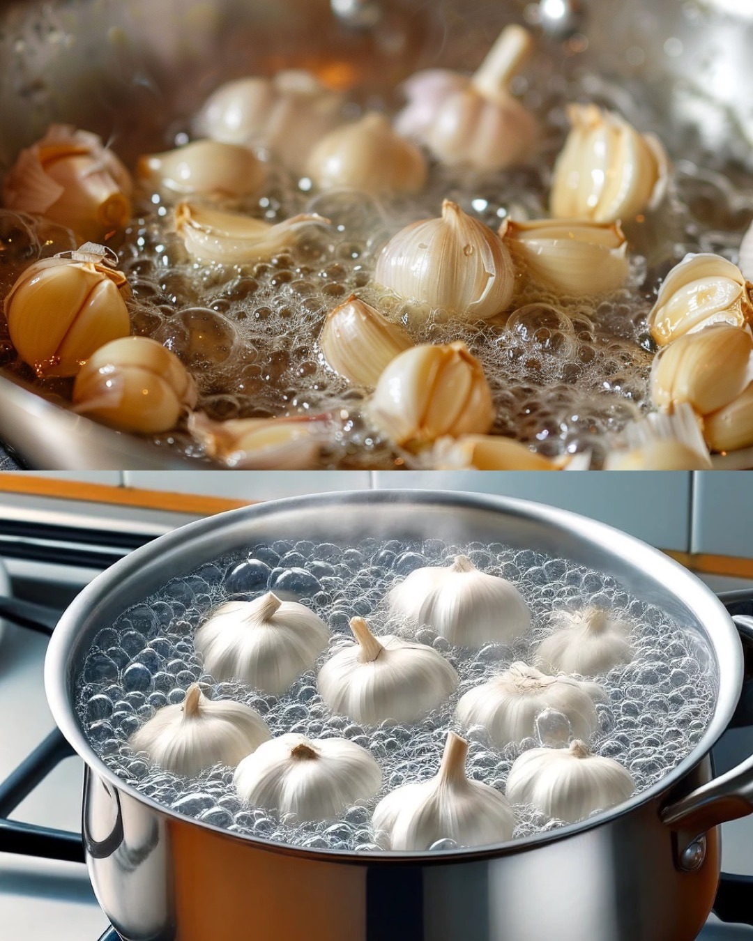 Fierberea a 5 căței de usturoi într-o cratiță: Un dezinfectant natural ...