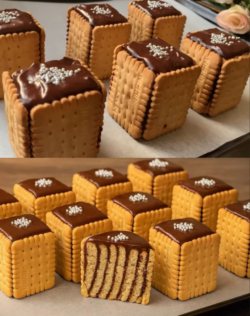 Rețetă de 10 minute pentru CUBURI CU CIOCOLATĂ și biscuiți… Desert ...